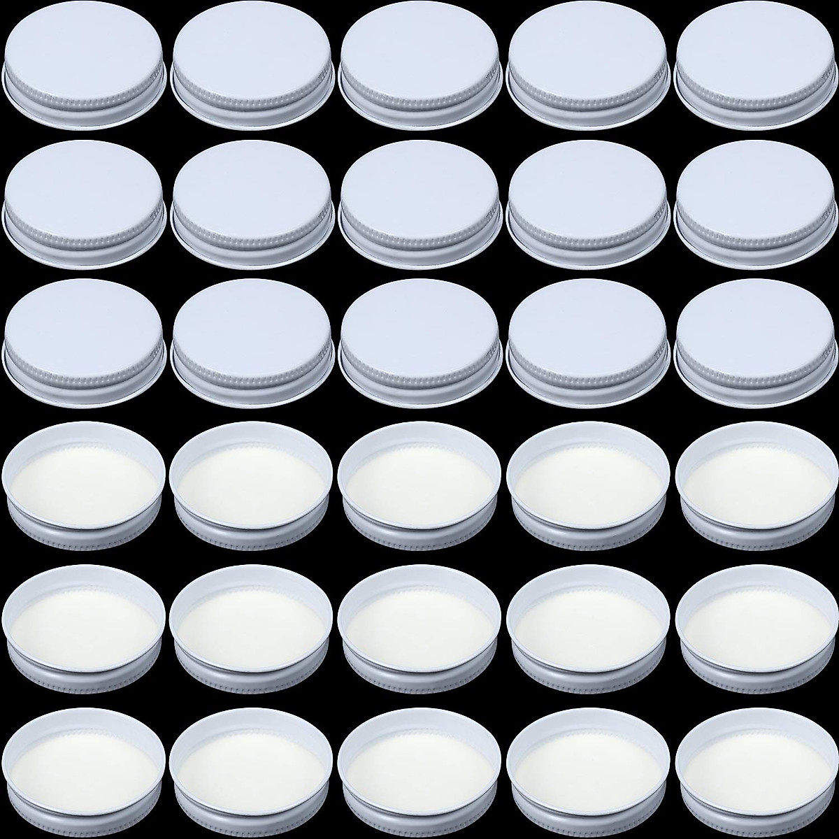 38 mm White Growler Caps Lids, Seal Screw Caps Lid,Tinplate Metal Screw Caps with White Filling Glue Fits for Most 1/2 and 1 Gallon Jugs (36 Pieces)
