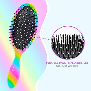 Kids Hair Brush Girls, Toddler Wet Dry Detangling Hair Brush for Curly Thick Hair Pain-Free Comb Girls Kids Women Unicorn Mermaid