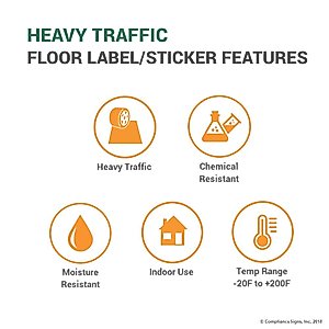 ComplianceSigns.com Exit (with Up Arrow) Heavy Traffic Floor Label Decal for Enter/Exit, 18 Inch Red Self-Adhesive Vinyl