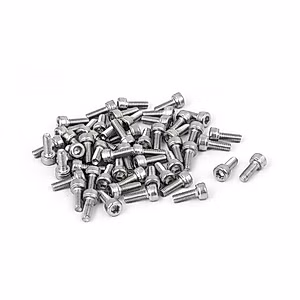 uxcell® M3x8mm Thread 304 Stainless Steel Hex Socket Head Cap Screw Bolt DIN912 55pcs