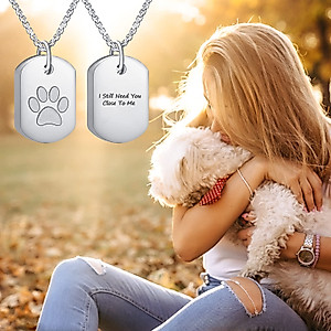 E&A Pet Cremation Jewelry for Ashes Dog, Urn Necklace for Ashes, Memorial Ash Necklace for Dog, Pet Ashes Stainless Steel Pendant, Dog/Cat Paw Keepsake Jewelry