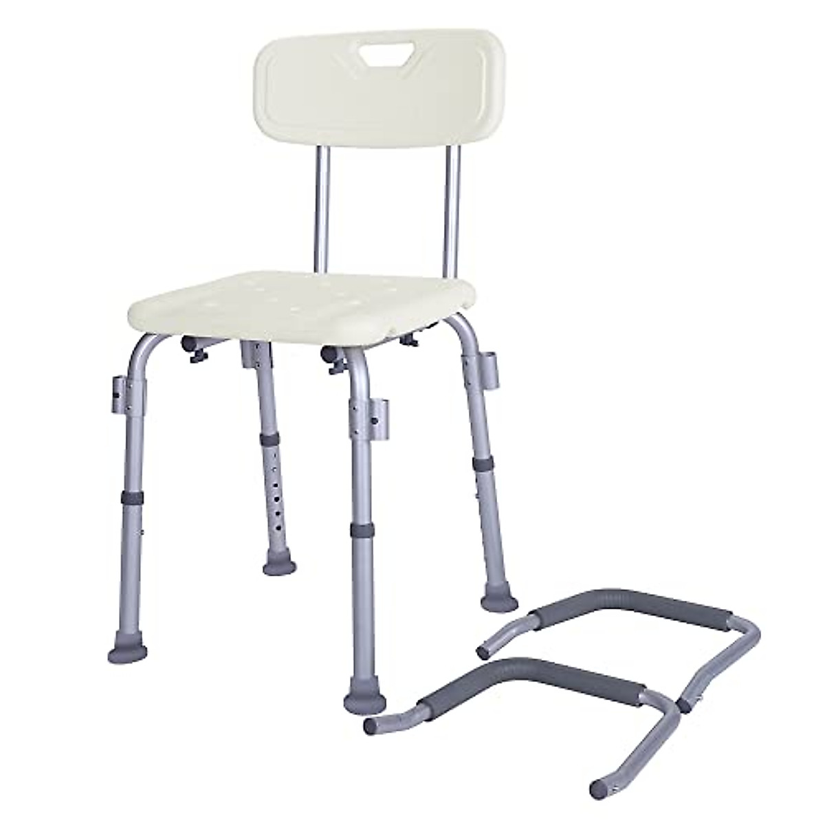 Winado Medical Shower Chair Bath Seat with Padded Armrests & Backrest & Adjustable Legs, Supports up to 450 lbs, Bathtub Safety and Support, White