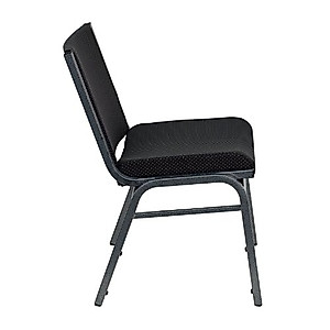 Flash Furniture HERCULES Series Big & Tall 1000 lb. Rated Black Fabric Stack Chair with Ganging Bracket