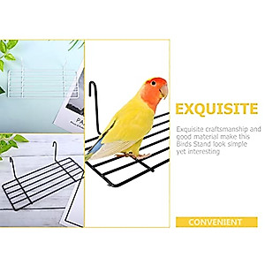 balacoo 2pcs Sundeck Wire Play Conure Accessories Birds Iron Cage Parrot Household Portable for Shelf Metal Toys Cockatiel Pen Platform Rectangular Playstand Stand A Interesting