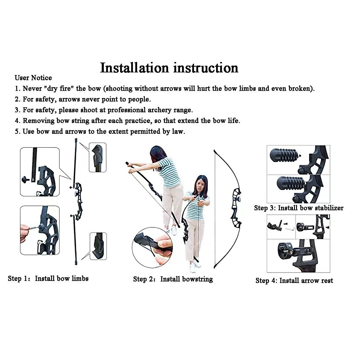 Monsour Archery Recurve Bow and Arrows Set for Adults Metal Riser 51" Longbow Kit Right Hand Straight Bow for Beginner Outdoor Hunting Shooting Practice (Silver 40lb)