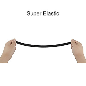 Lawie 20 Pack 0.5 Inch Black Plain Cloth Covered Thin Hard Plastic Headbands Elastic Skinny Hairband Flexible Hair Hoop Holder Clasp Tiara Crown Base Headpieces Crafts DIY Accessories for Women Girls