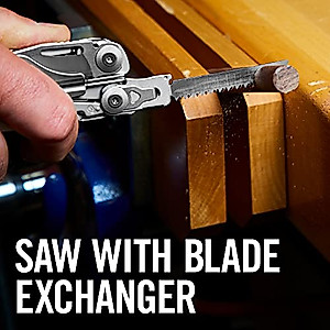 LEATHERMAN, Surge Heavy Duty Multitool with Premium Replaceable Wire Cutters and Spring-Action Scissors, Stainless Steel with Premium Nylon Sheath