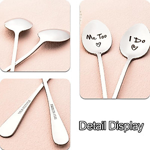 Wedding Gifts for Couples I Do Me Too Spoons for Bride Groom Wedding Engagement Gifts for Boyfriend Girlfriend Engraved Tea Coffee Spoon Birthday Anniversary Christmas Gifts for Wife Husband Couple