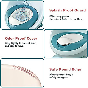 Costzon 2 in 1 Potty Training Seat, Potty Training Toilet w/Removable Potty Pot & Splash Guard, Real Toddler Potty w/High Backrest & Anti-Slip Pad, Egg-Shaped Toilet Trainer Seat for Girls Boys