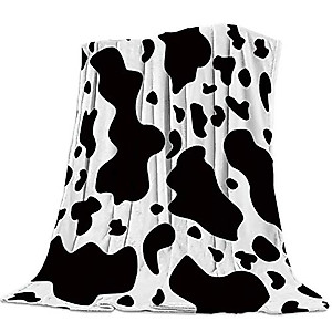 Singingin Super Soft Cozy Bed Fleece Blanket Throw Black and White Graffiti Dairy Cows Spots 39×49inch Fuzzy Plush Lightweight Couch Blankets Microfiber Provides Comfort and Warm All Season