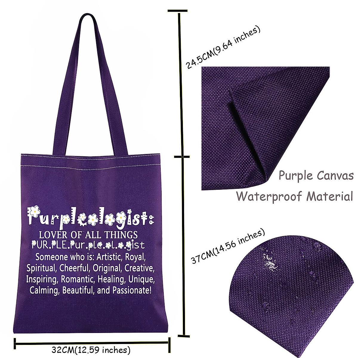 TSOTMO Purple Tote Pouch Purple Background Tote Bag Lover of All Things Purple Gift Purple Designed Tote Bag For Purple Lovers (Purple Canvas)