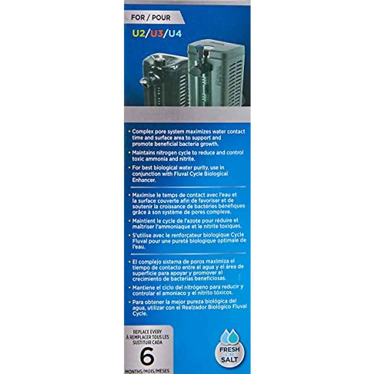 Fluval U Underwater Filter BioMax, Replacement Filter Media, Fish Aquarium, A495