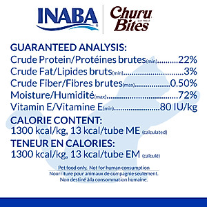 INABA Churu Bites for Cats, Soft Baked Chicken Churu Filled Cat Treats with Green Tea Extract, 0.35 Ounces Each Tube, 18 Tubes Total (3 per Pack), Tuna with Salmon Recipe