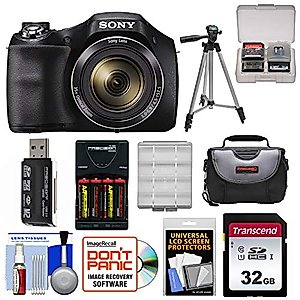 Sony Cyber-Shot DSC-H300 Digital Camera with 32GB Card + Batteries & Charger + Case + Tripod Kit