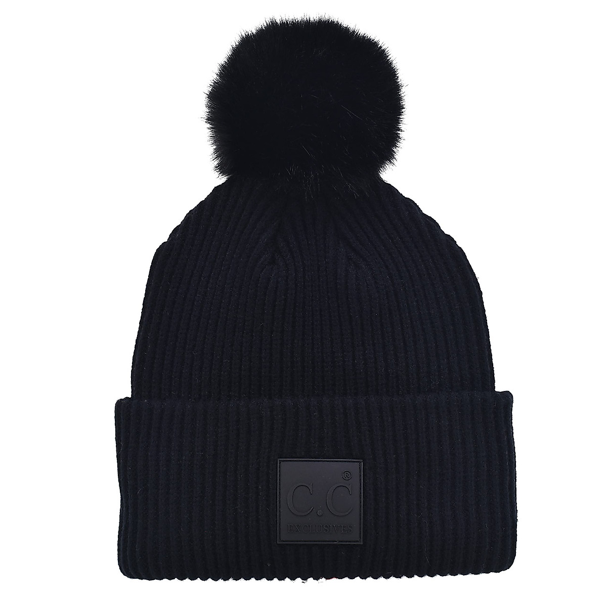 C.C Beanie Tie Dye Solid Detachable or Interchangeable Two Pom Cuffed Winter Knit Watch Hat Skull Cap