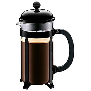 Bodum 34oz Chambord French Press Coffee Maker, High-Heat Borosilicate Glass, Stainless Steel, Black – Made in Portugal