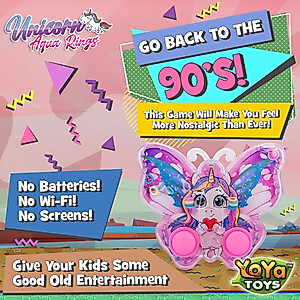 YoYa Toys Unicorn Butterfly Ring Toss Handheld Game - Games for Kids Handheld with Cute Unicorn Design, Classic-Style Retro Game, Portable & Travel-Friendly Handheld Games for Kids