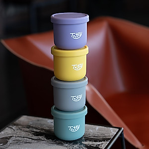 Tootzy Premium Small Silicone Container 8.5 oz. - Microwave, Dishwasher Safe, Reusable & BPA-Free Fruit Container, Perfect for Outdoors, Office,Eco-Friendly, Set of 4