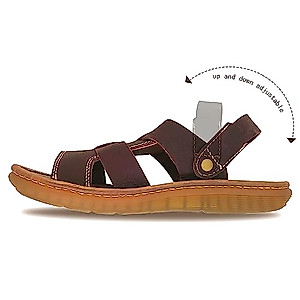 ZLUXURQ Mens soft leather hiking outdoor sandals-Luxury Casual Beach Sandals