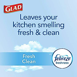 Glad Trash & Food Storage Medium Kitchen Drawstring Trash Bags 8 Gallon White Trash Bag, Fresh Clean Scent, 80 Count (Package May Vary)