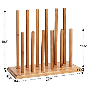 PARANTA Wooden Boots Storage Rack, 6-Pair Tall Boots Holder, Stand-Alone Shoe Organizer, Natural