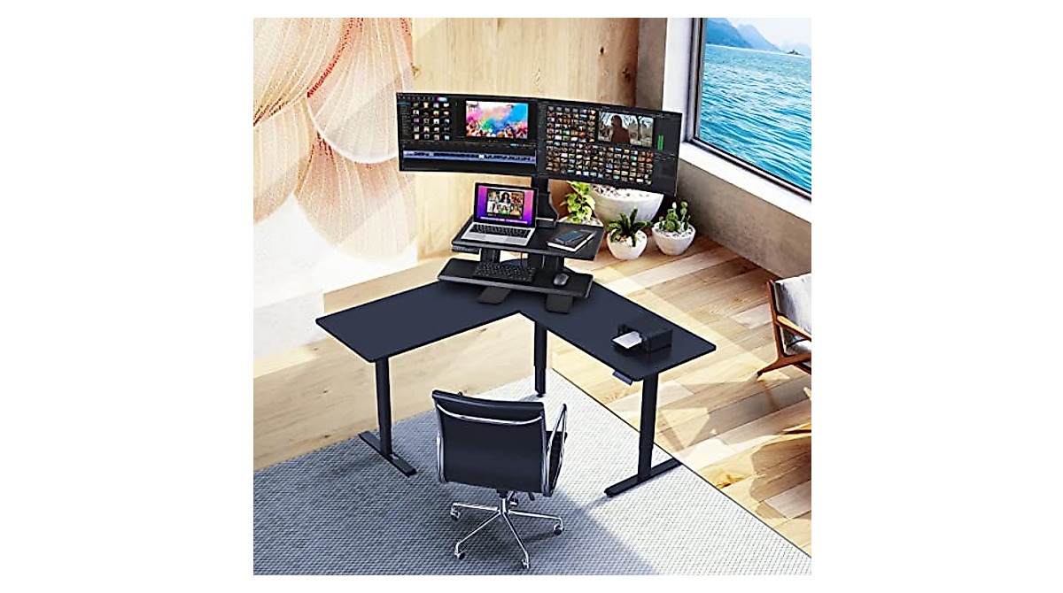 AVLT Electric Standing Desk Converter - Dual Monitor Lift