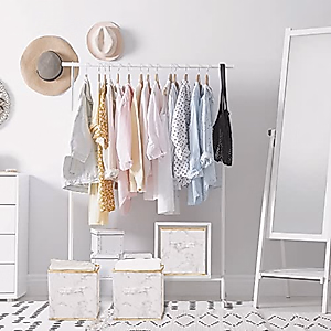 DAMAHOME Storage Cubes Organizer Bins - 11 inch Foldable Storage Bins, Fabric Dual Handles Storage Box, Closet Organizer Shelf Baskets, Nursery Bins for Home&Office 6-Pack (Marble)