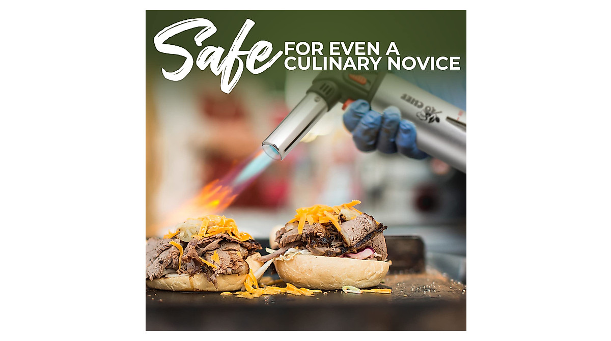 Jo Chef Kitchen Torch, Blow Torch - Refillable Butane Torch With Safety ...