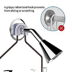 Shower Caddy Hanging over Shower Head Rust Roof Shower Organizer with 10 Hooks for Razor Shampoo Holder Bathroom Shower Rack Storage Shelf with Towel Bar – Bronze