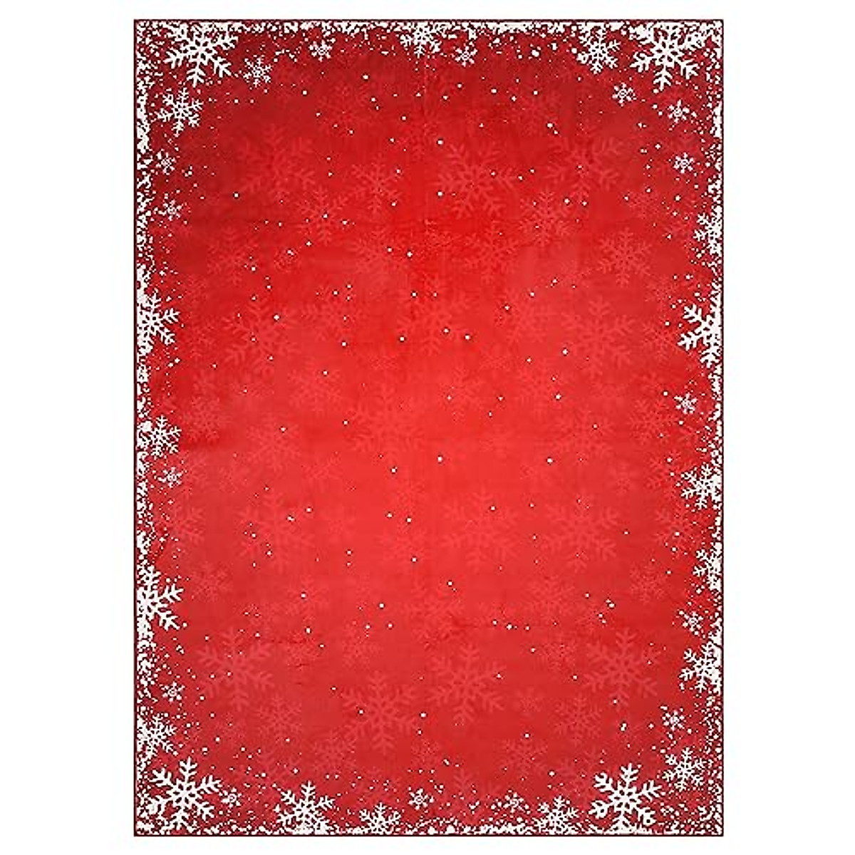 RUGSREAL 5x7 Christmas Area Rug Bedroom Living Room Area Rug Xmas Decorative Area Rug Non-Slip Indoor Throw Rug Washable Area Rug Floor Carpet for Kitchen Nursery, Red 5' x 7'