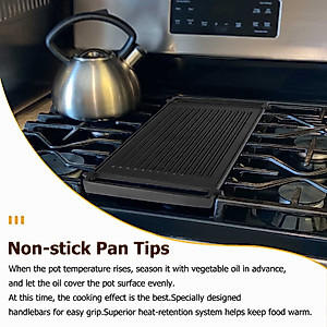 Upgraded WB31X24998 WB31X24738 Griddle Replacement Parts for ge Stove, Heavy Duty Cast Iron Reversible Griddle/Grill Combo Compatible With ge Stove Griddle（Not Universal）,One tray-1 Year Warranty