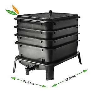 Vermi-Future® Worm Condo Composting Worm Bin 4 Working Trays (with Startup Bedding)