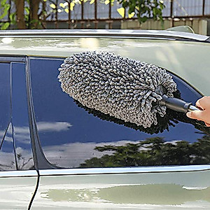 IPELY Super Soft Microfiber Car Duster Exterior with Extendable Handle, Car Brush Duster for Car Cleaning Dusting