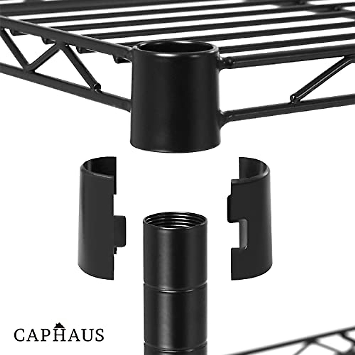 CAPHAUS 4-Tier Commercial Grade Heavy Duty Adjustable Height Wire Shelving w/Wheels & Leveling Feet, Storage Metal Steel Shelf, Garage Shelving Storage, Utility Wire Rack Storage Shelving Unit, 60" W