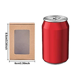 BENECREAT 30Pack 3.3x2.3x1.1 Rectangle Brown Kraft Paper Boxes with Clear Window for Valentine's Day, Wedding Party Favor Treats, Bakery and Jewelry Packaging