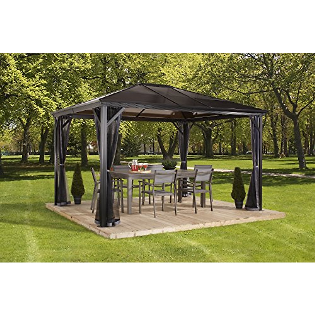 Sojag Outdoor 10' x 10' Verona Hardtop Gazebo Outdoor Sun Shelter