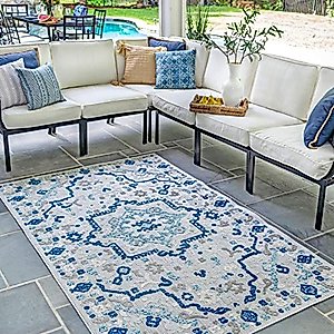 nuLOOM Celestial Contemporary Indoor/Outdoor Accent Rug, 2' x 3', Blue