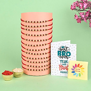 SATVIK 12 Pc Rakhi for Brother Bhaiya Bhabhi Traditional Handmade Assorted Designer Rakhi Set Roli Chawal, Greeting Card & Soun Stickers Rakhi Thread Rakhdi Bracelets Rakshabandhan