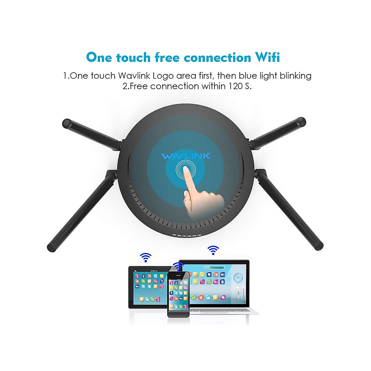 AC1200 WiFi Router Dual Band Wireless Internet Router,High Speed Wireless Router with 4x5dBi High-Gain Antennas for Online Game & HD Video,Provide More Reliable WiFi Connections and WiFi Speeds
