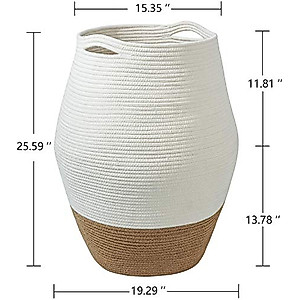 Goodpick Boho Woven Toy Basket And Tall Laundry Hamper (Set of 2)