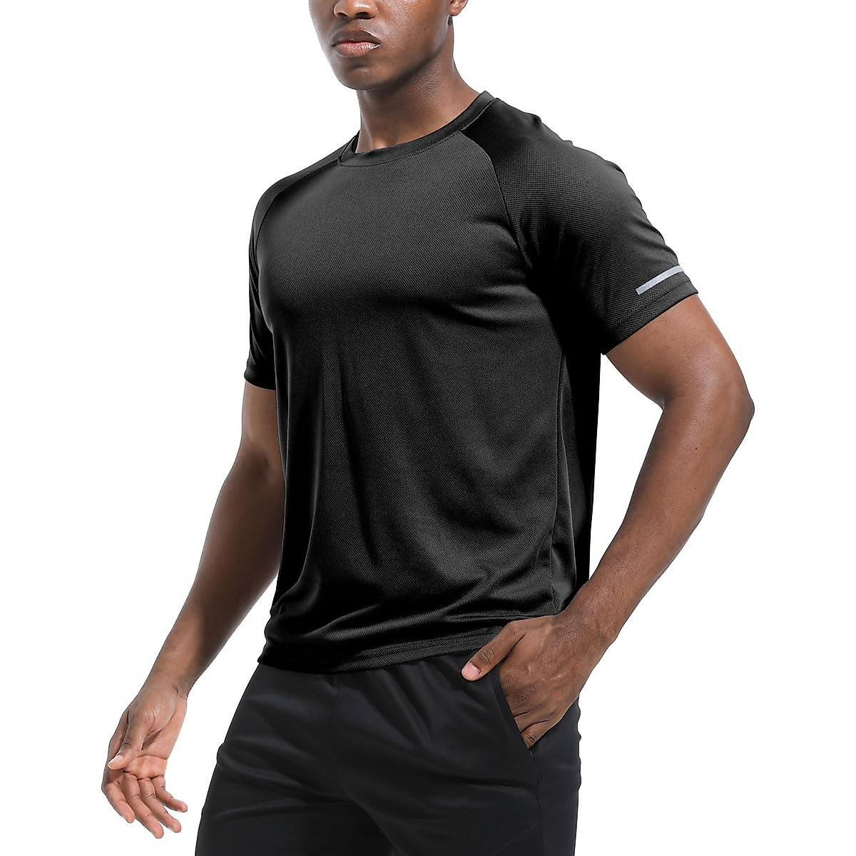 Boyzn 3 Pack Workout Shirts for Men, Moisture Wicking Quick Dry Active Athletic Men's Gym Performance T Shirts Black/Navy/Red-3P01-L