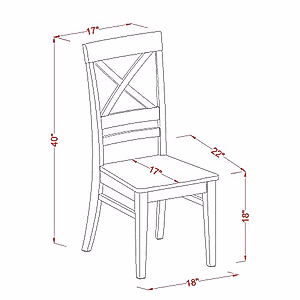 East West Furniture NAQU9-WHI-W, 9 Pieces