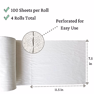 Kohana Baby Soft Biodegradable Bamboo Diaper Liners for Easy Cloth Diapering | Unscented & Chlorine Free - 400 Sheets (4 PK)