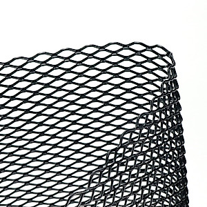 Modengzhe 40 x 13 inch Car Grill Mesh Sheet, Black Painted Aluminum Alloy Multifunctional Grille Mesh Roll, 6 x 12 mm Hexagon-Shape Grids