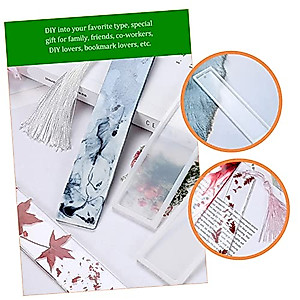 NUOBESTY 10pcs Bookmark Mold Silicone Tray Mold DIY Bookmarks Tray Resin Mold Jewelry Making Mould Personalized Bookmarks Silicone Bookmark Molds Silica Gel Bookmark Molds for Epoxy Resin
