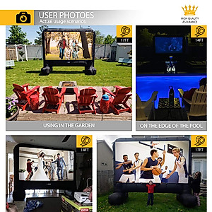 VIVOHOME 24 FT Inflatable Projector Screen for Outside, Blow Up Movie Screen Outdoor Use, Mega Large TV Screen with Carry Bag for Backyard, Tube Leg Support