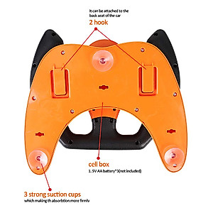 Coherny Steering Wheel Toy Driving Controller Portable Driving Copilot Toy Educational Sounding Toy Gift Driving Wheel with Music for Kids (Orange)