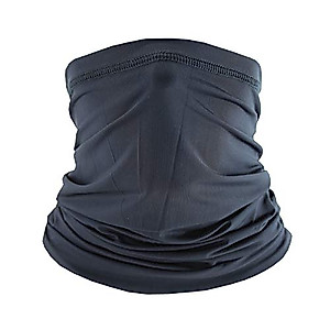 Neck Gaiter Balaclava Bandana Headwear Scarf for Cycling Fishing Running Dust Wind Sun Protection (Black)