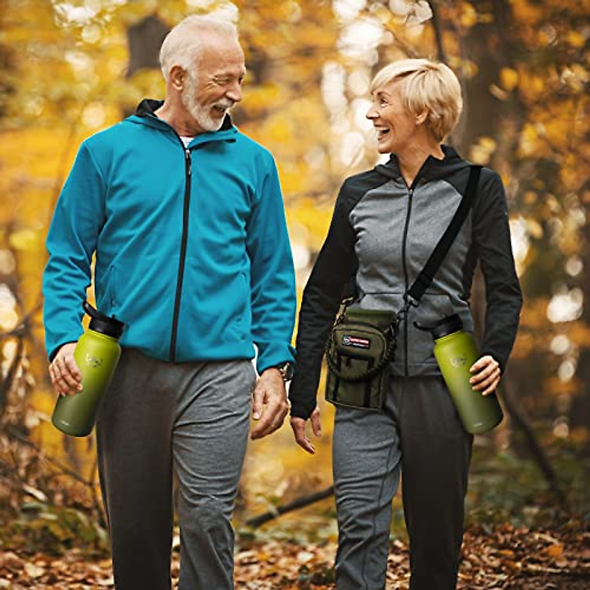 NATURE PIONEOR Insulated Water Bottles with Straw - 32oz Stainless Steel Vacuum Bottle with Holder/Carrier/Sleeve - Reusable 18/8 Food Grade Thermos Water Jug