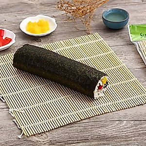JapanBargain 3675, Sushi Roller Sushi Making Kit Sushi Mat Bamboo Sushi Rolling Mat with Rice Paddle Scoop Set